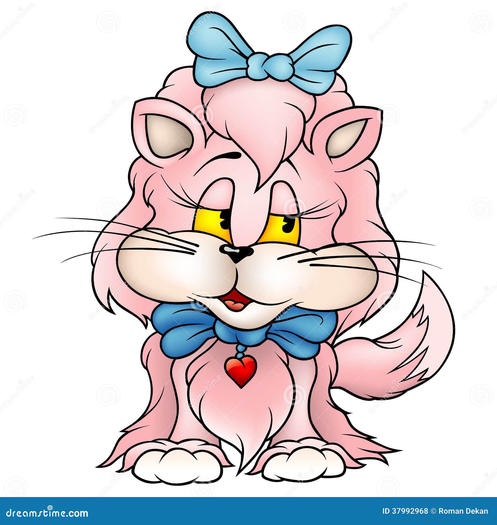 Chaton rose illustration de vecteur. Illustration du illustration ...