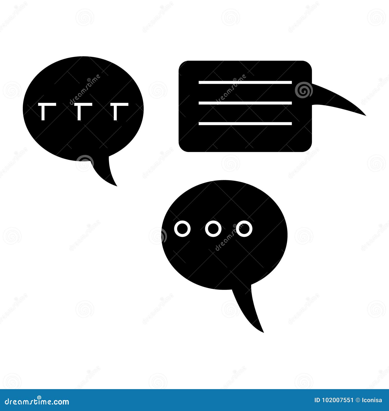 Chats Icon, Vector Illustration, Black Sign on Isolated Background ...