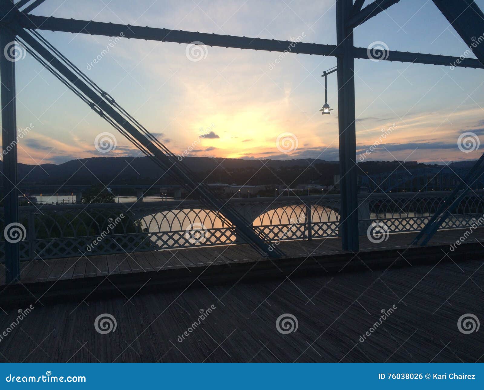 Chattanooga Bridge at Sunset Stock Photo - Image of sunset, chattanooga ...