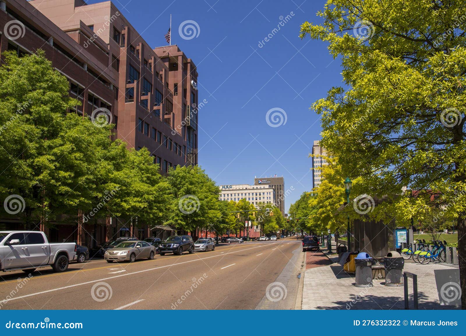 A Gorgeous Spring Landscape Along Market Street with Office Buildings ...