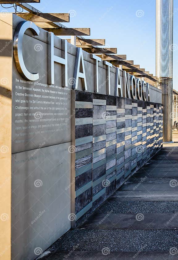 Chattanooga Waterfront Sign Editorial Photo - Image of tennessee ...