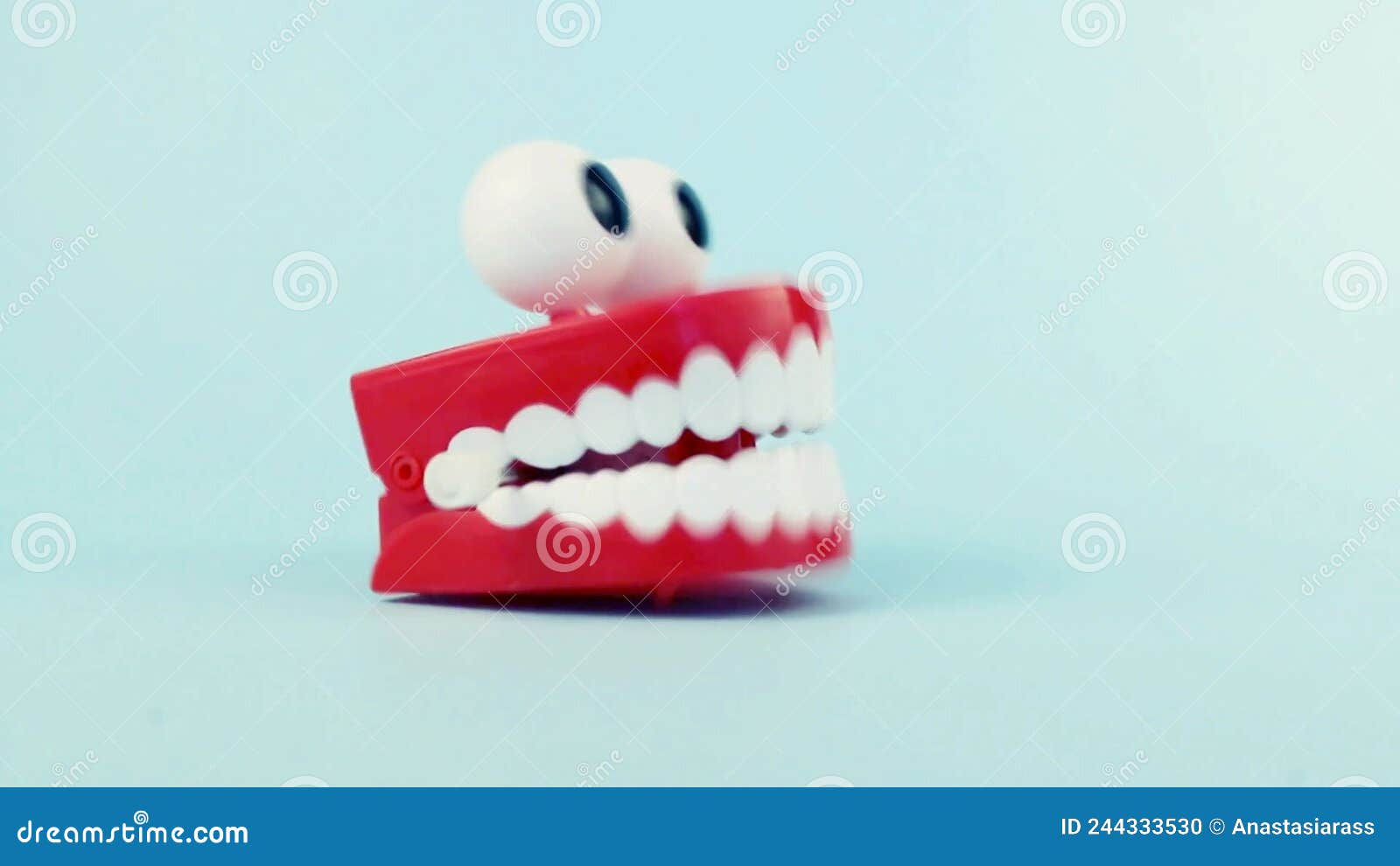 Chattering Teeth on Blue Background Stock Footage - Video of funny ...