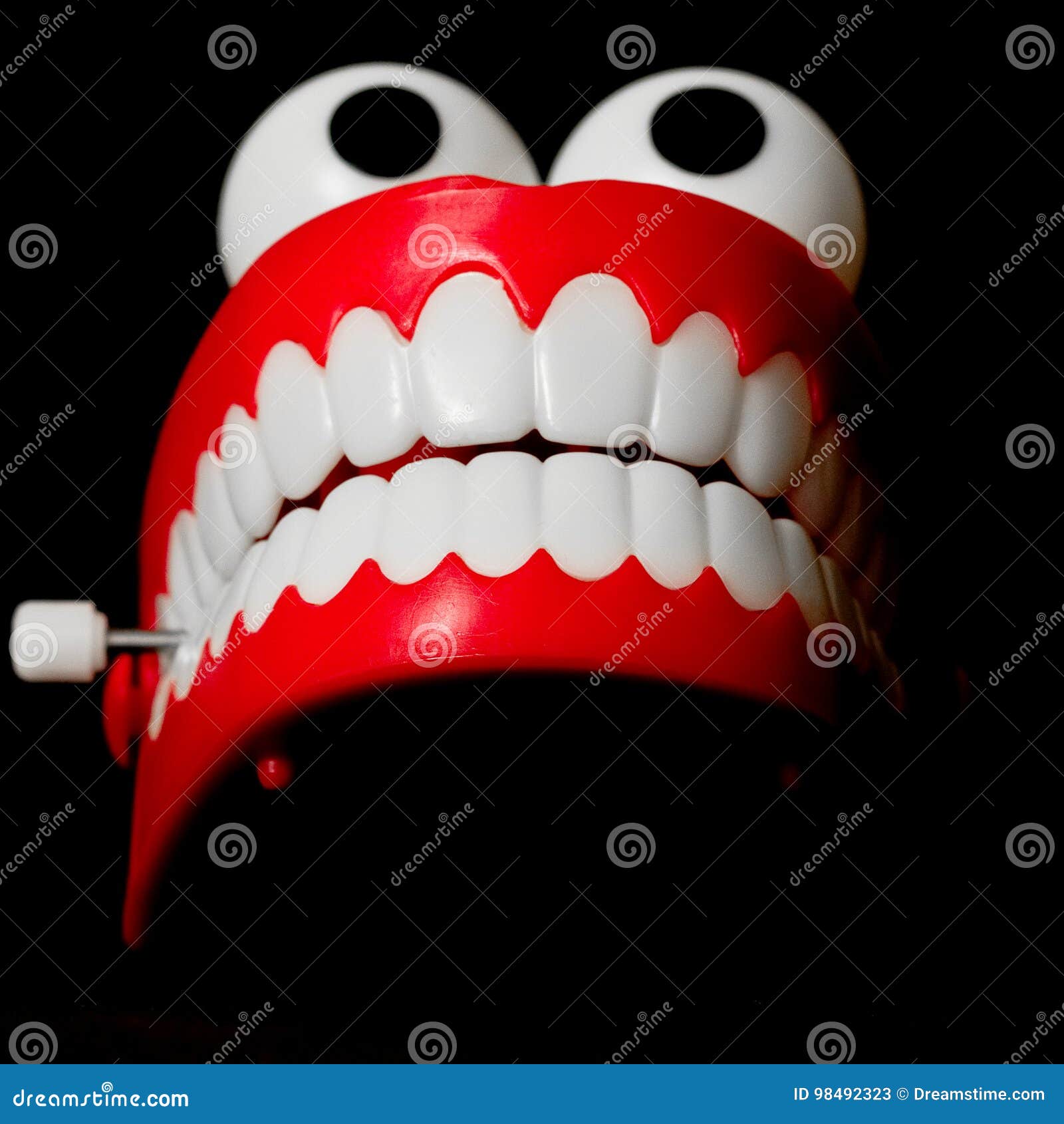 Chattering Teeth Toy from the Front Looking Up Stock Image - Image of ...
