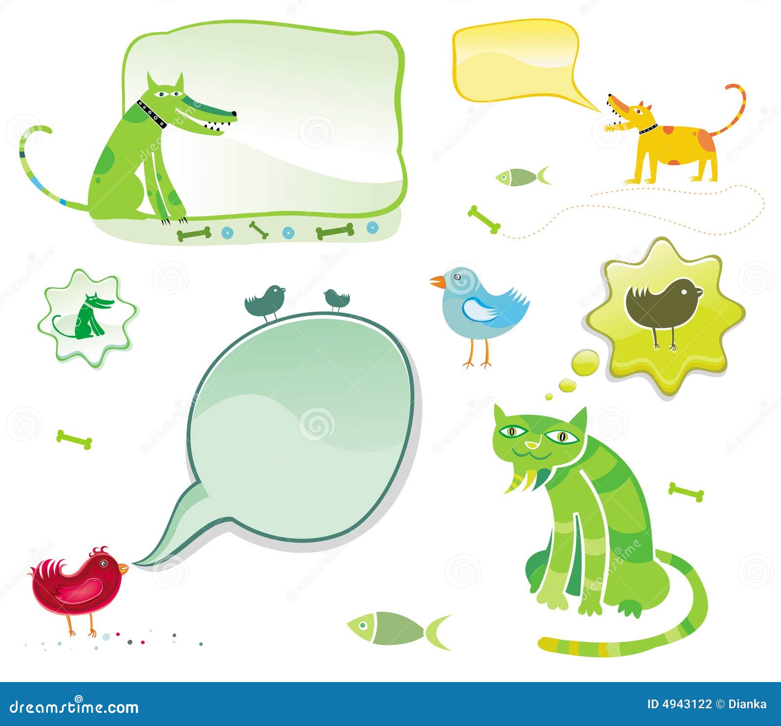 Chatting animals stock vector. Illustration of element - 4943122