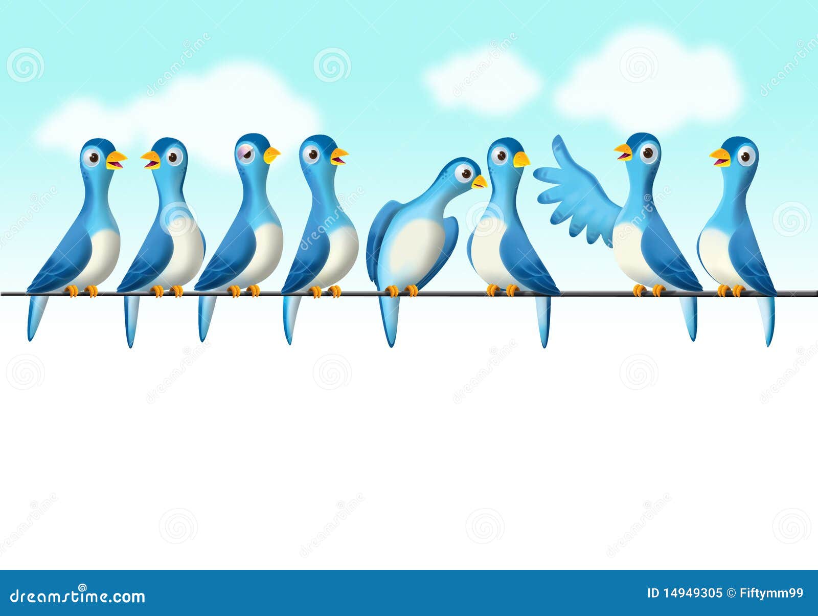 Chatting birds stock illustration. Illustration of animation - 14949305