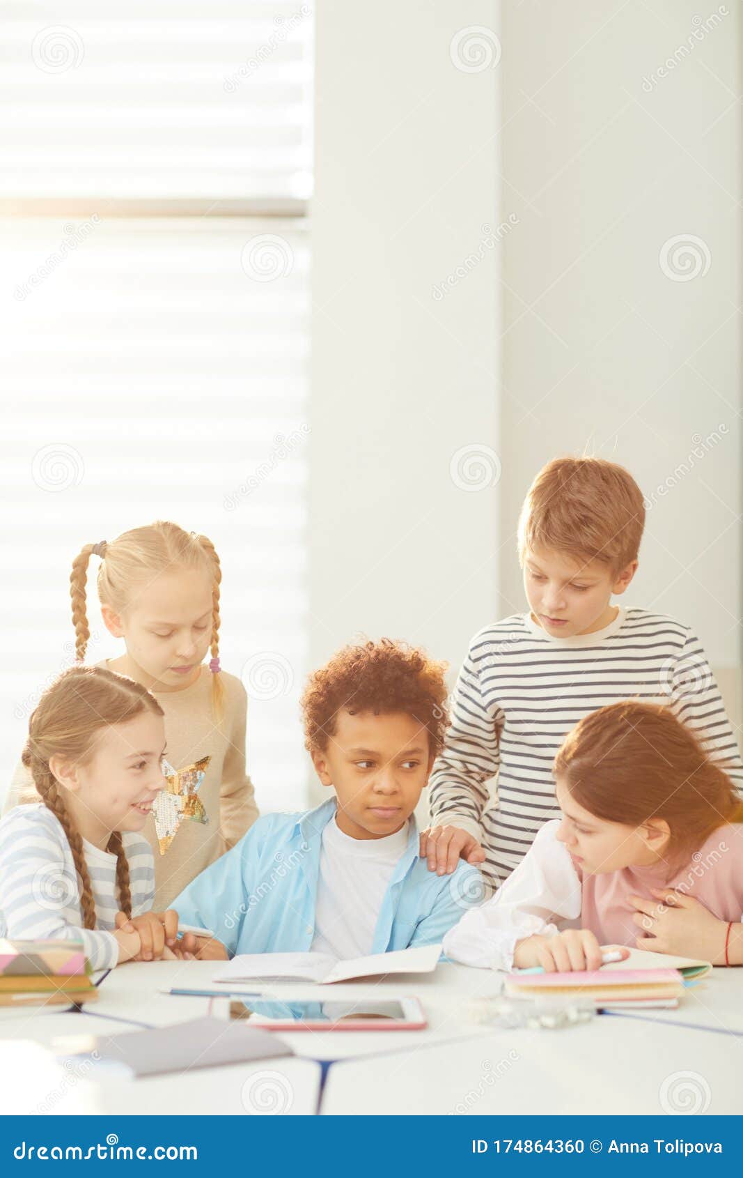 Chatting during Break at School Stock Photo - Image of males, enjoyment ...