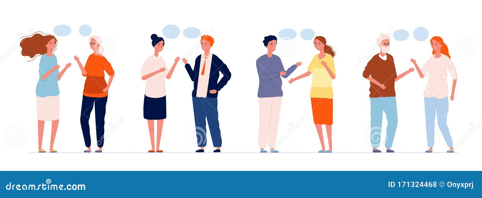 Chatting Characters. Different Persons Talking Man and Woman with ...