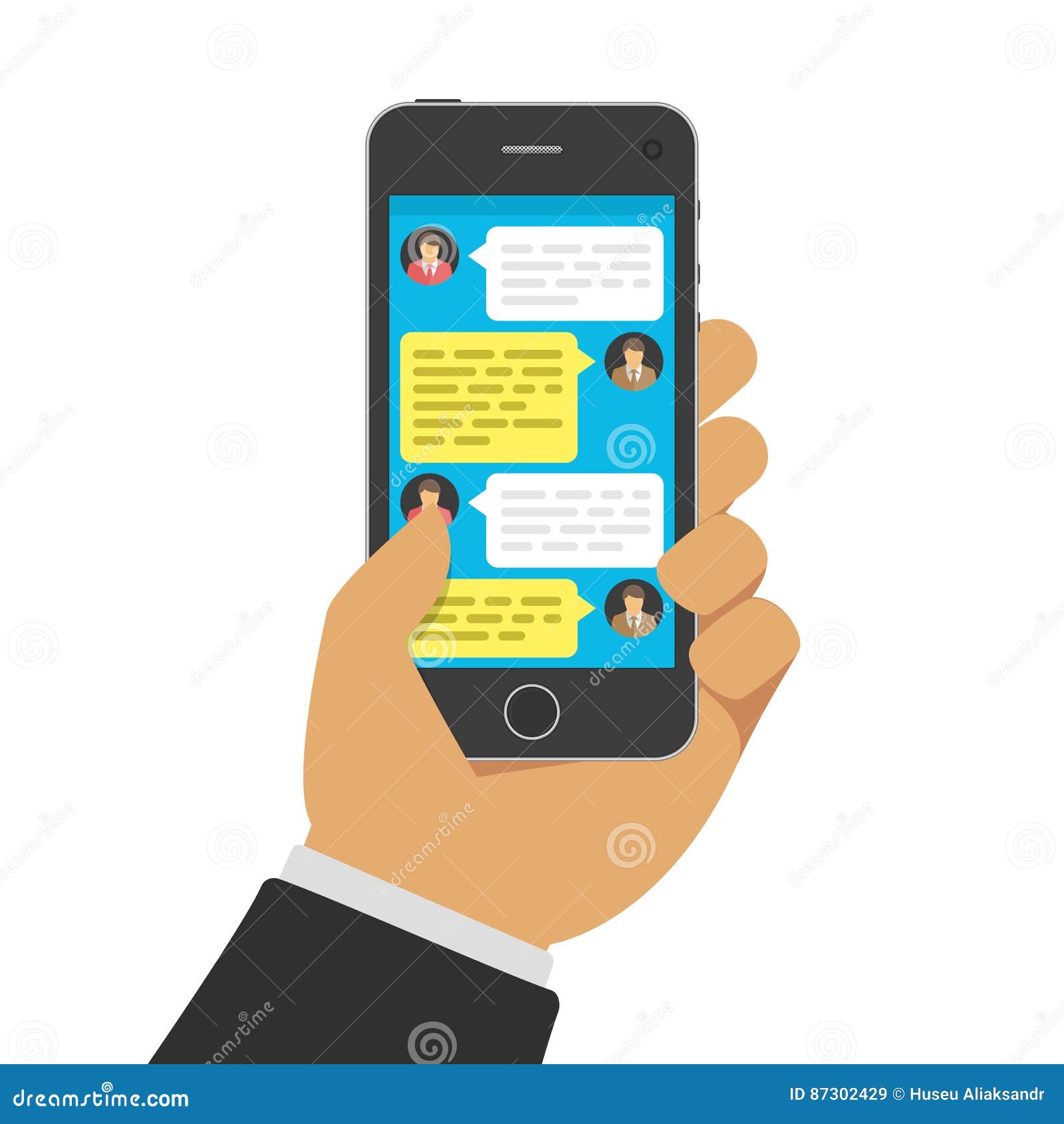 Chatting with Chatbot on Phone. Stock Vector - Illustration of ...