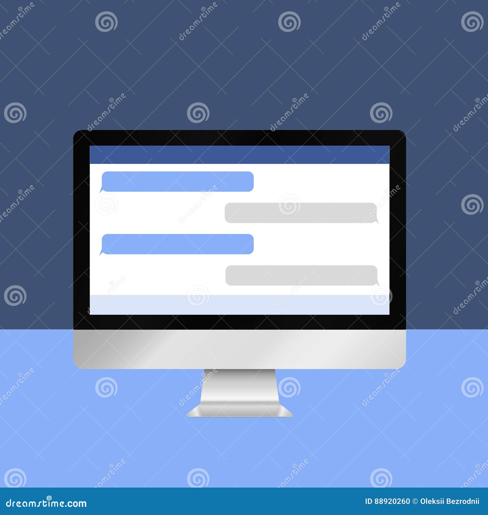 Chatting computer screen stock vector. Illustration of communication ...