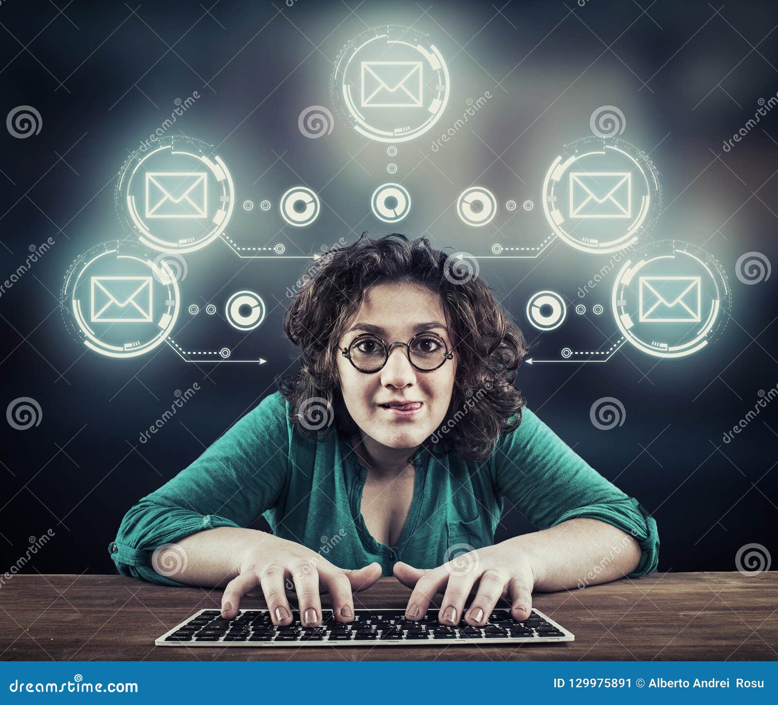 Chatting on computer stock image. Image of network, share - 129975891