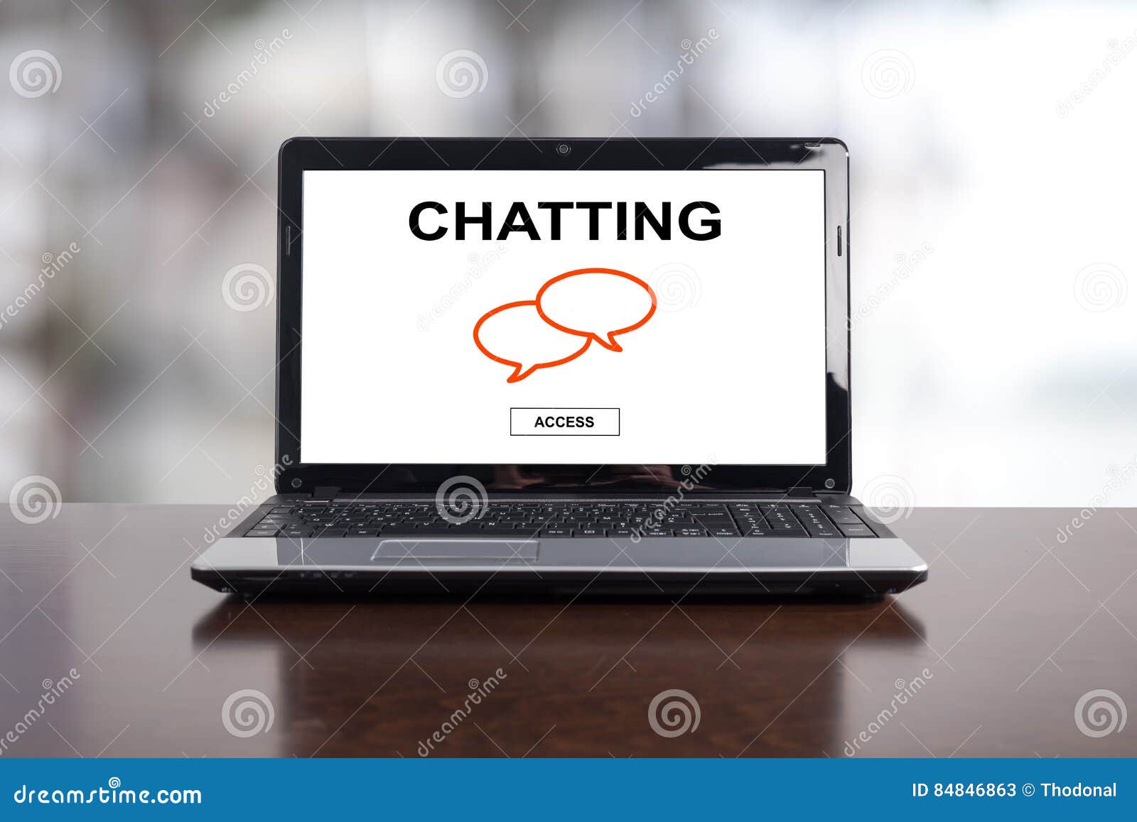 Chatting Concept on a Laptop Stock Image - Image of laptop ...
