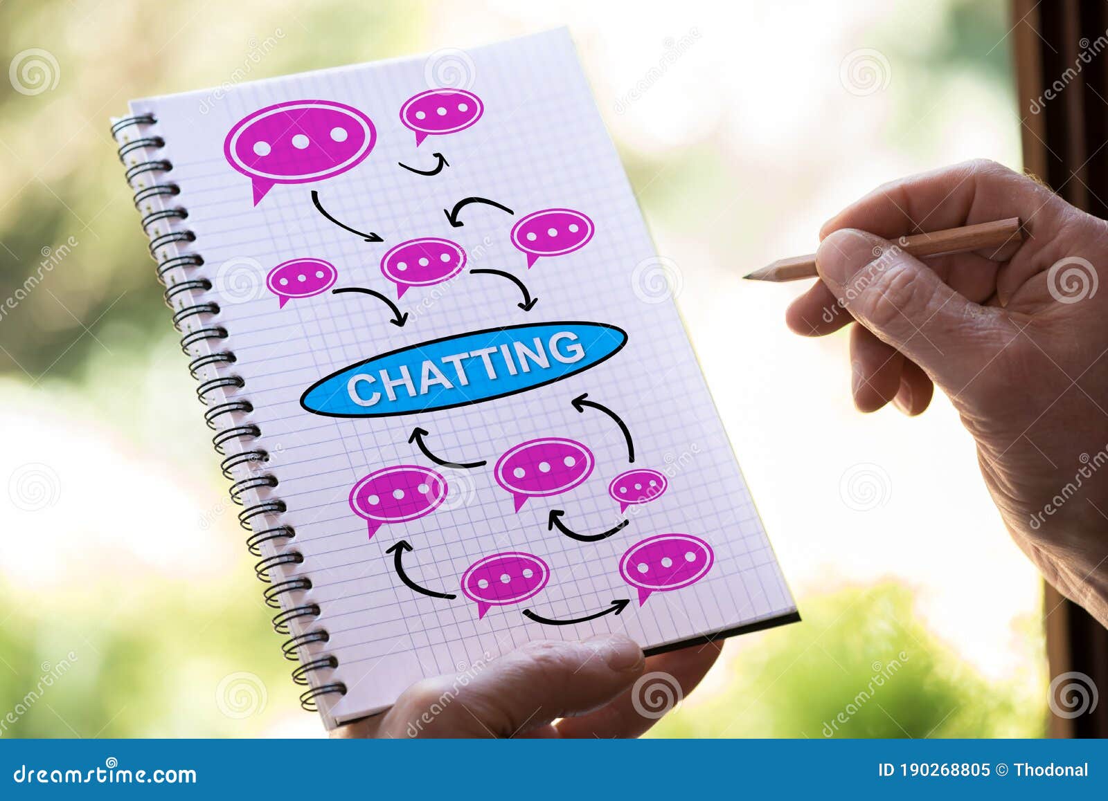Chatting Concept on a Notepad Stock Image - Image of communicate, talk ...