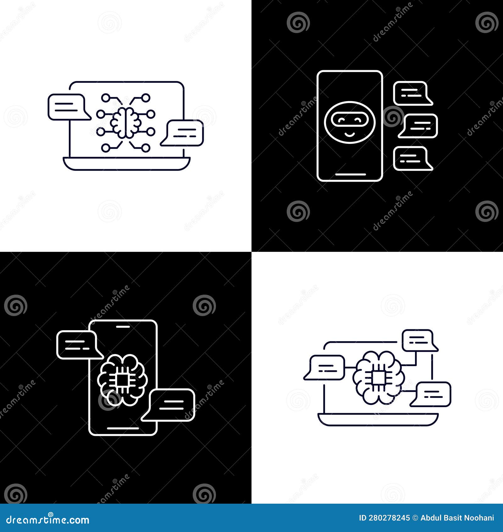 Chatting with GPT Icons. GPT Applications Icons. Stock Vector ...