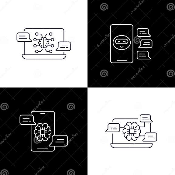 Chatting with GPT Icons. GPT Applications Icons. Stock Vector ...