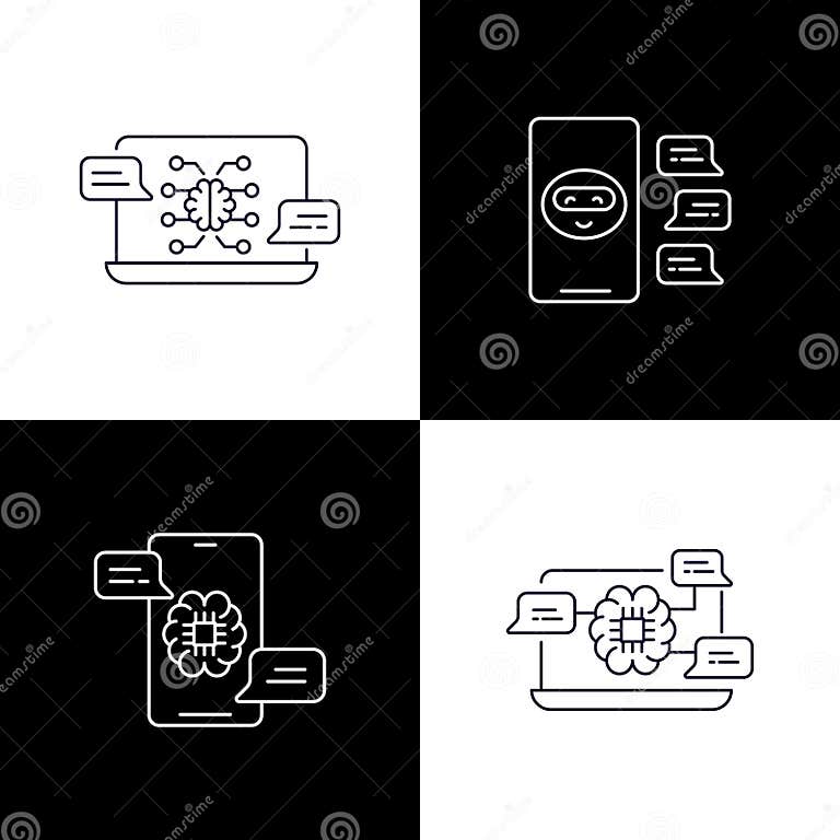 Chatting with GPT Icons. GPT Applications Icons. Stock Vector ...