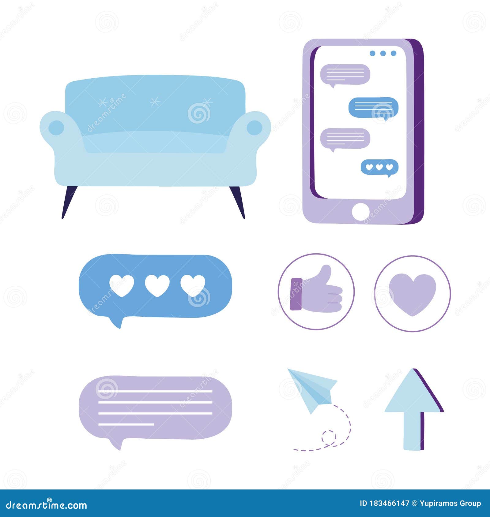 Isolated Chatting Icon Set Vector Design Stock Vector - Illustration of ...