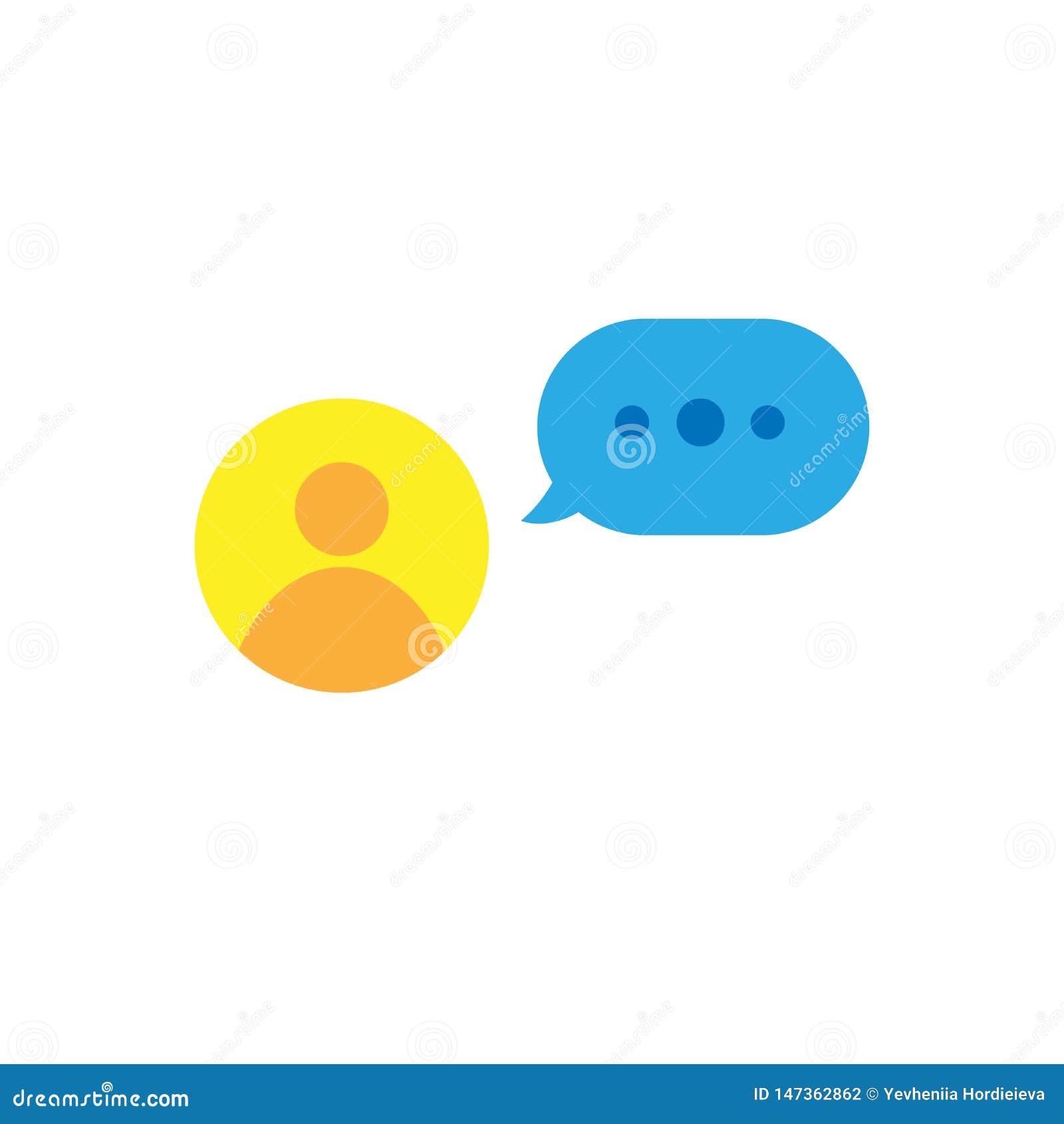 Chatting Icon, Symbol, Web App and Profile Icon. Flat Style. Interface ...