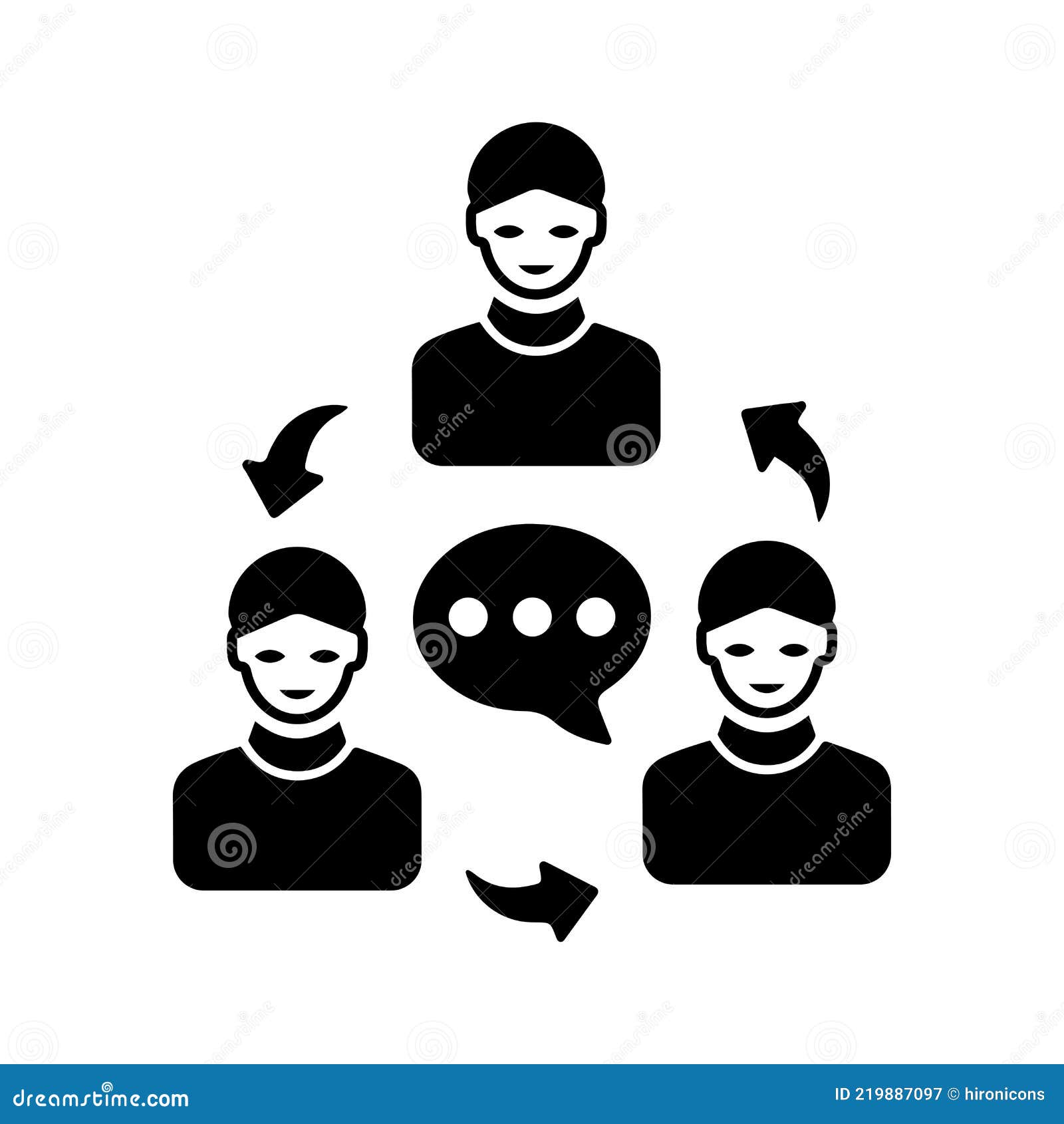 Chatting, Internal Communication Icon. Black Vector Graphics Stock ...