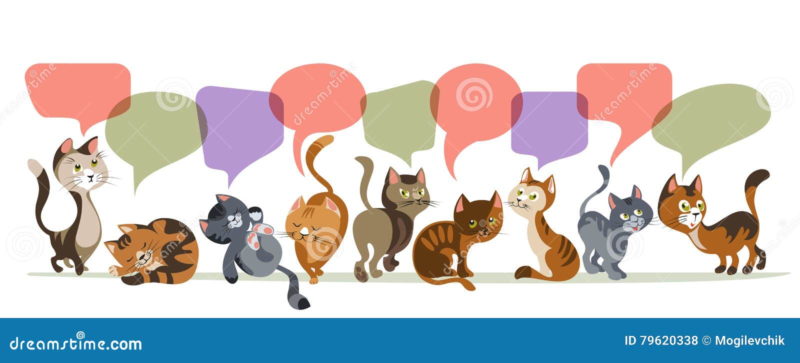 Chatting Kittens Composition Stock Vector - Illustration of mascot ...