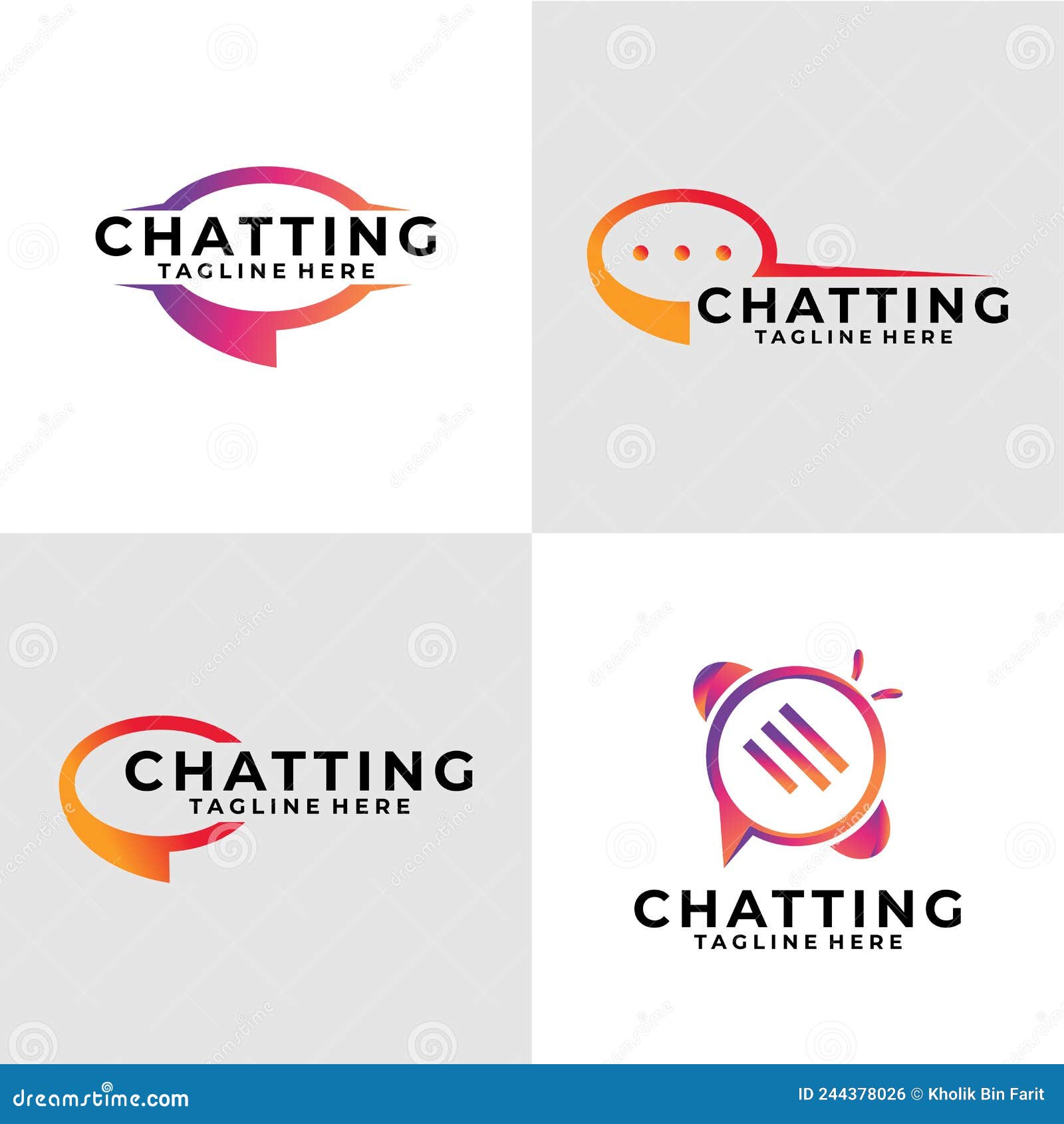 Chatting Logo Set Vector Design Stock Vector - Illustration of flat ...