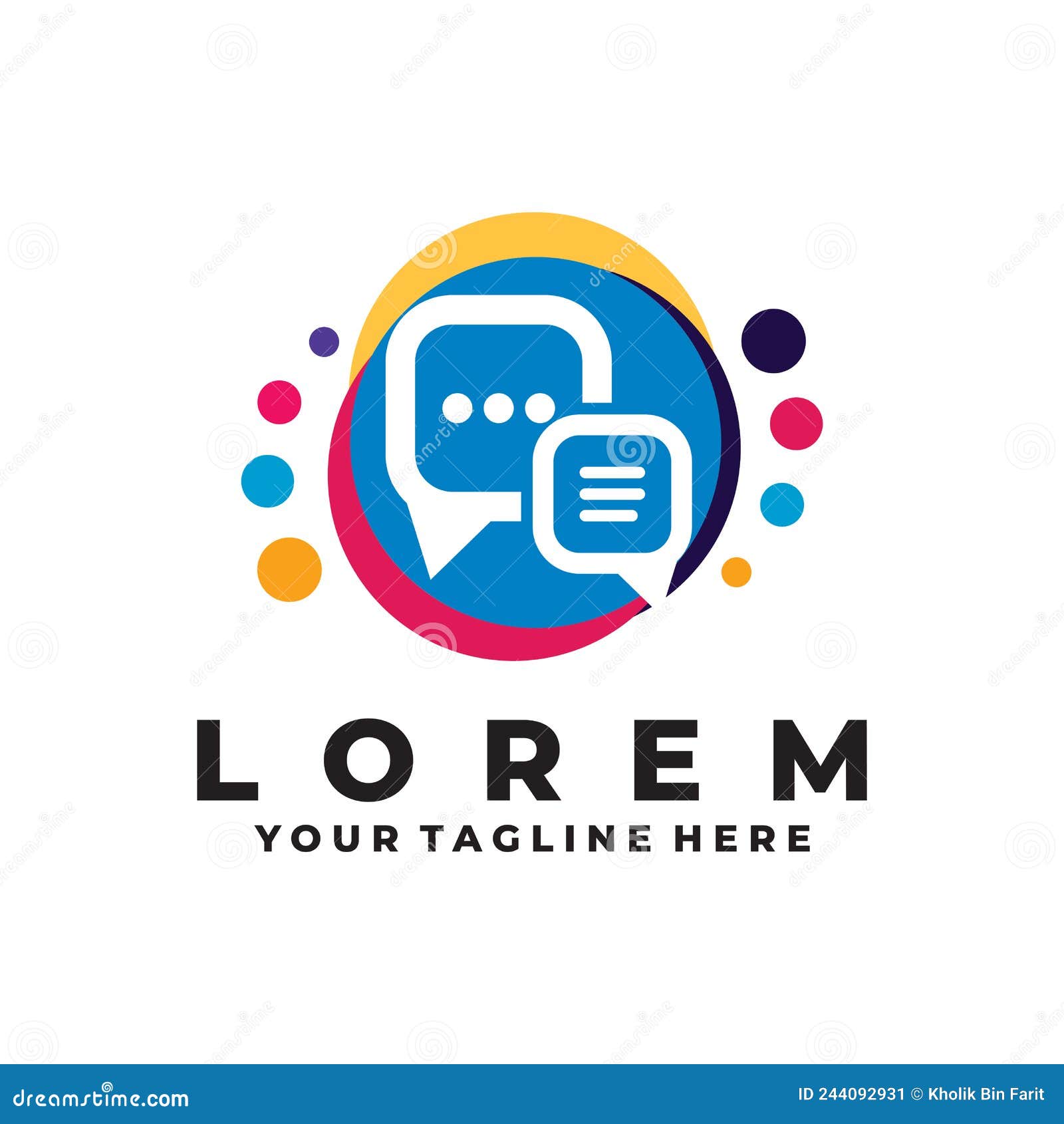 Chatting Logo Vector Design Template Stock Vector - Illustration of ...