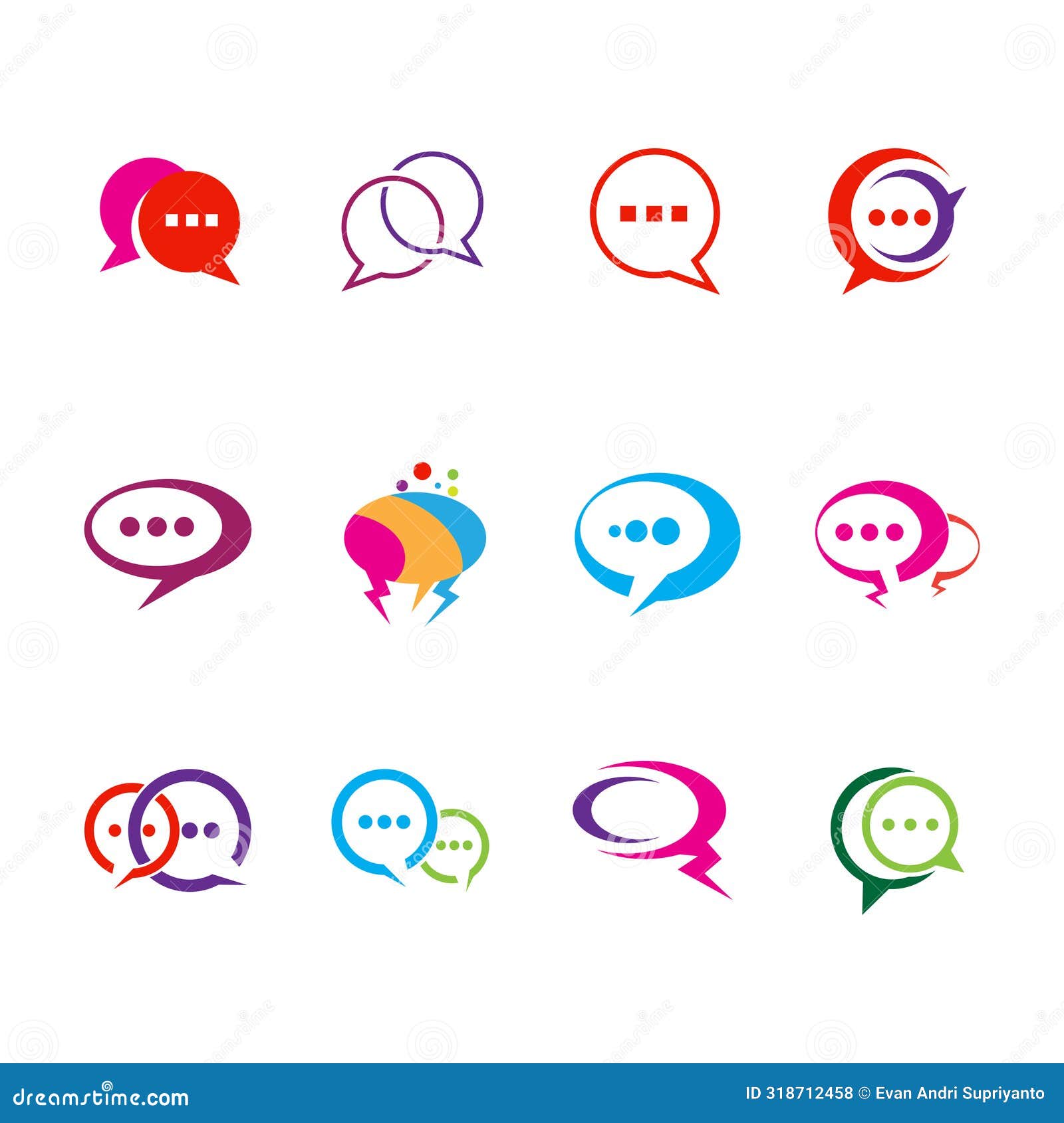 Chatting Logo Vector Template and Symbol Stock Vector - Illustration of ...