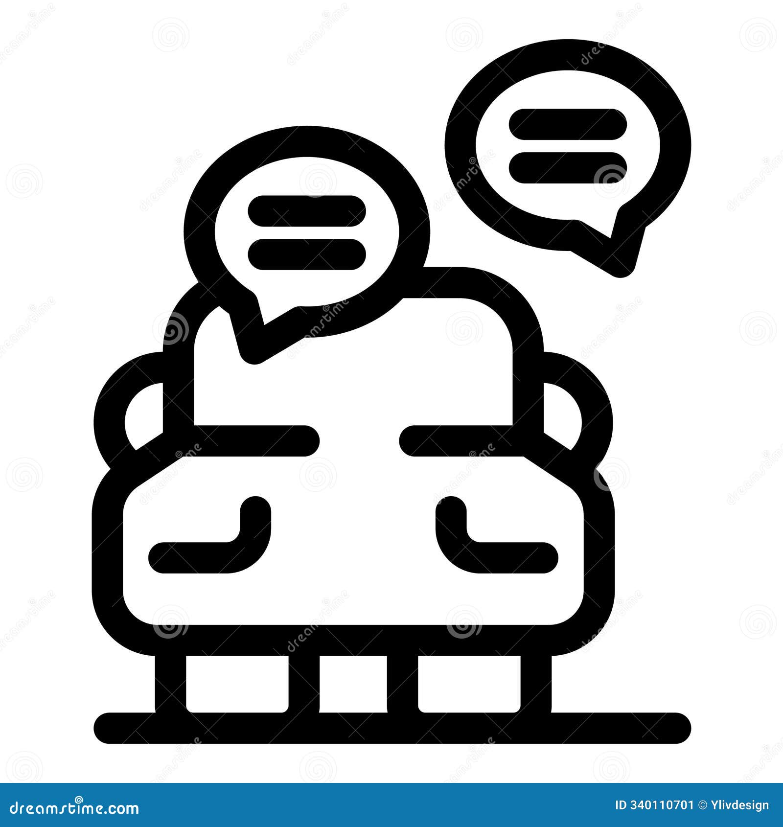 Chatting on Sofa with Speech Bubbles Showing Communication Stock ...