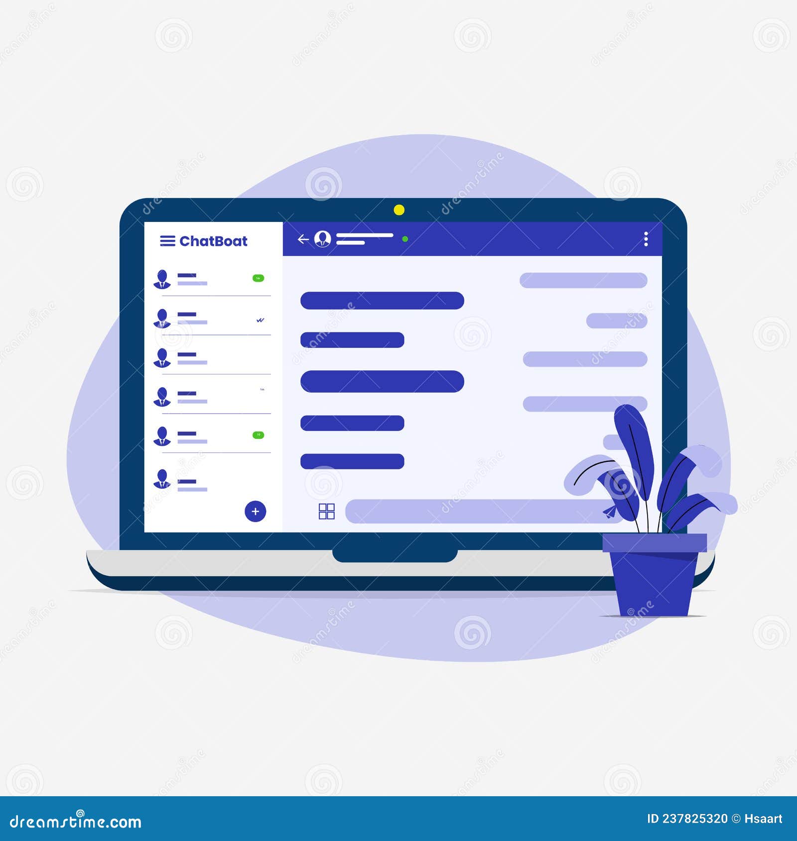 Chatting User Interface Concept Design with Laptop, Webapplication ...