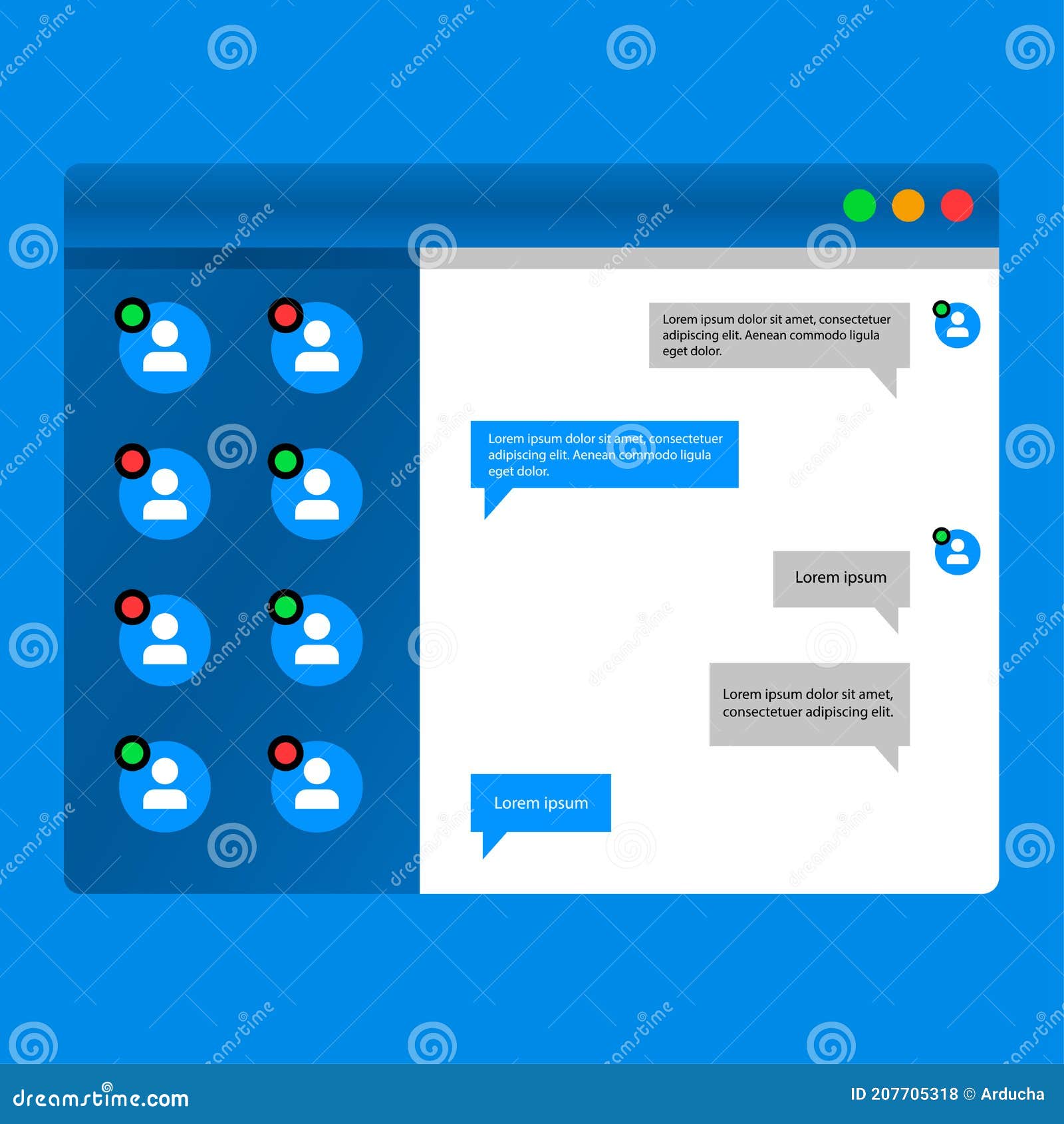 Chatting User Interface Desktop App Stock Vector - Illustration of ...