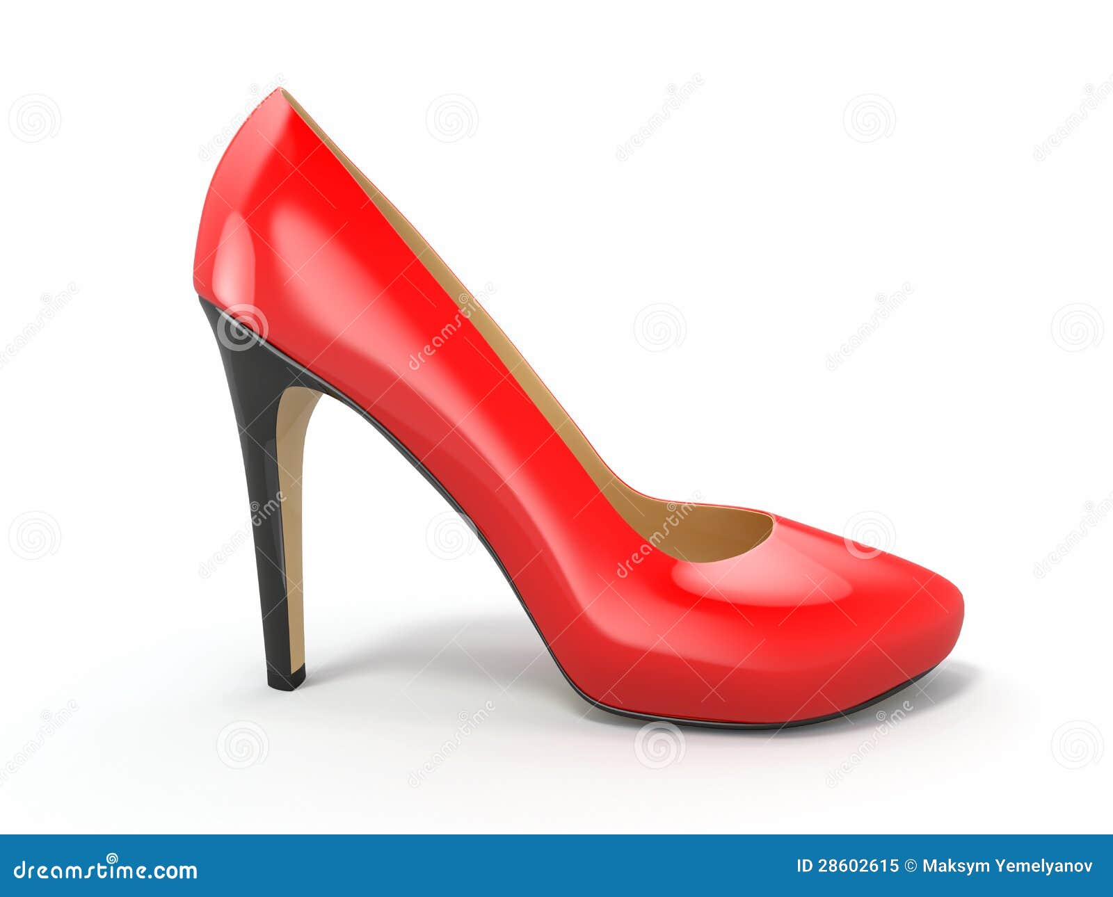 Chaussure Rouge De Talons Hauts. 3d Illustration Stock - Illustration ...
