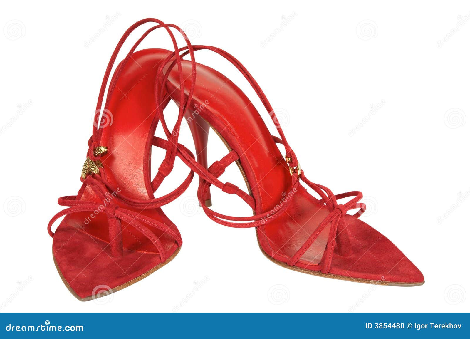 Chaussures femelles rouges photo stock. Image du décoration - 3854480