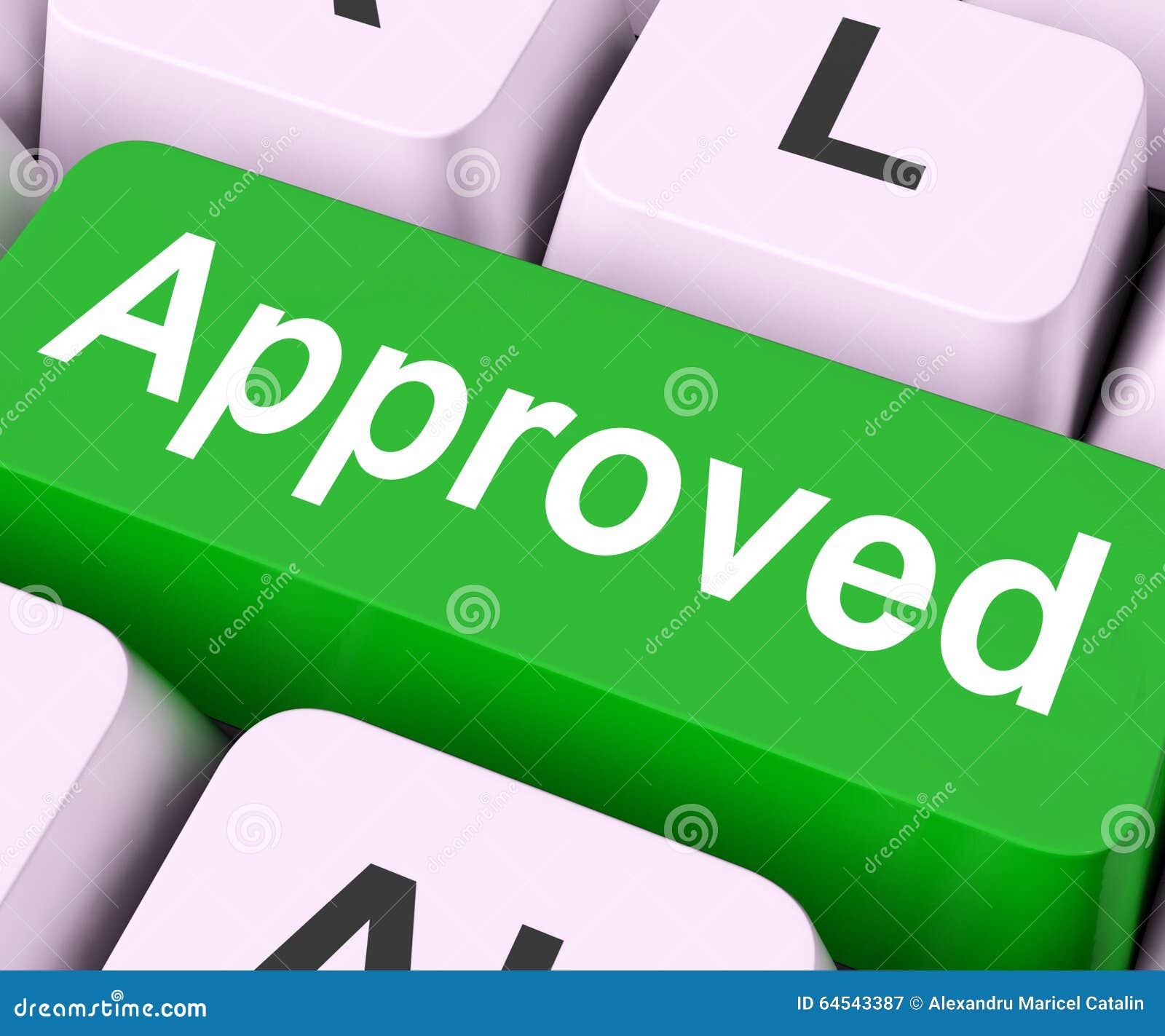 A Chave Aprovada Significa Aceitado Ou Aprovado Imagem de Stock ...
