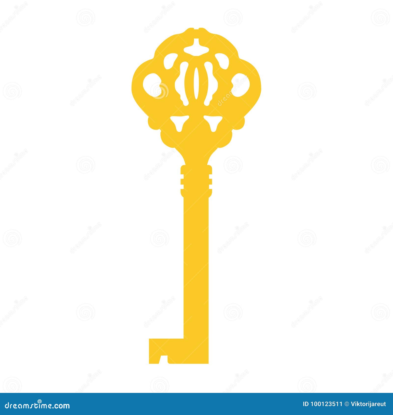 Chave dourada ilustração stock. Ilustração de confidencial - 100123511