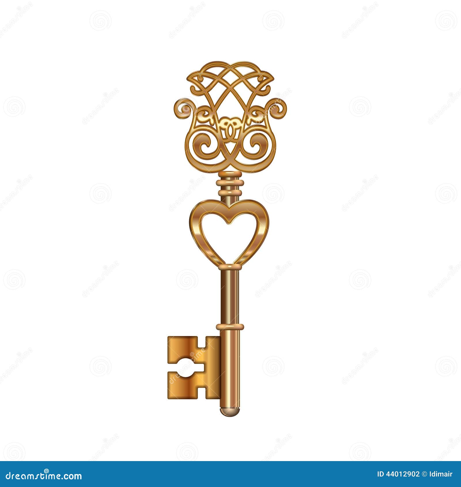 Chave Dourada Com Coração Vetor Ilustração do Vetor - Ilustração de ...