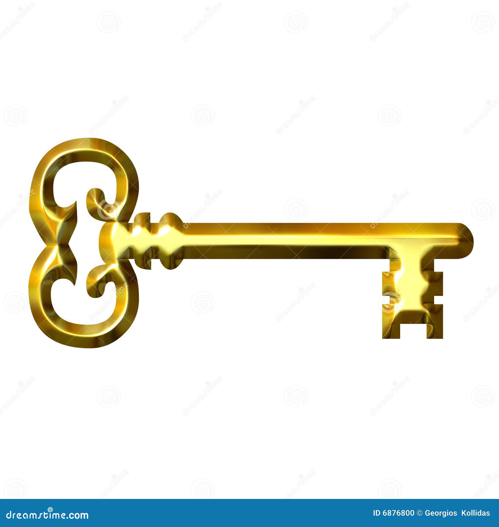 Chave Dourada Do Vintage 3D Ilustração Stock - Ilustração de ...