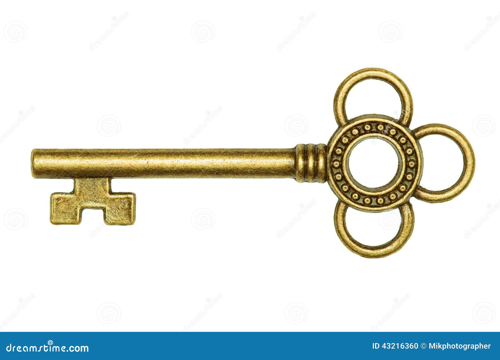 Chave Dourada Isolada No Branco Foto de Stock - Imagem de antigo ...