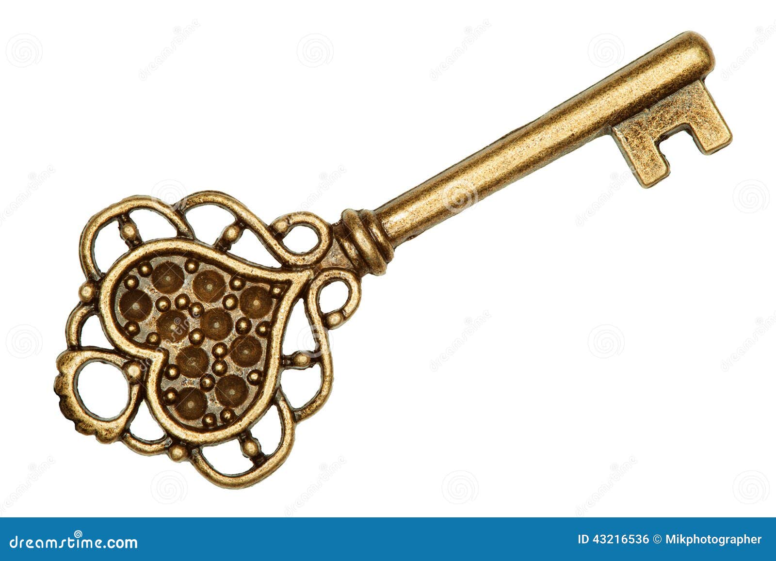 Chave Dourada Isolada No Branco Foto de Stock - Imagem de ferro ...
