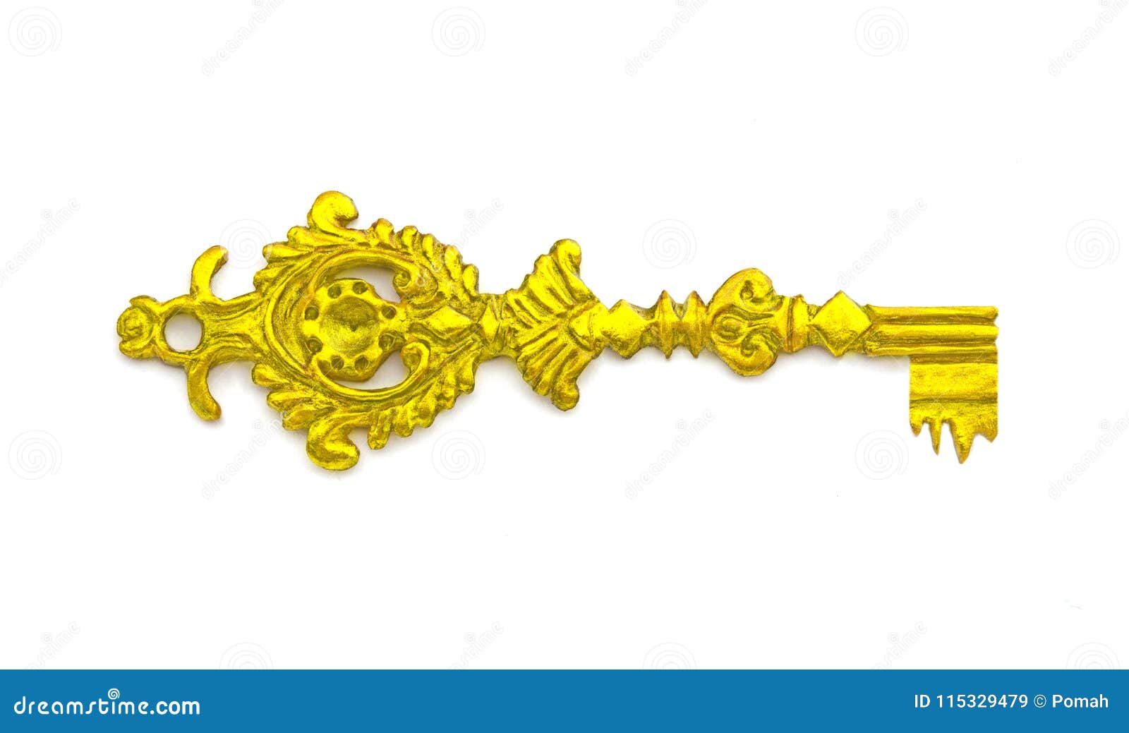 Chave Dourada Medieval Antiga No Fundo Branco Imagem de Stock - Imagem ...