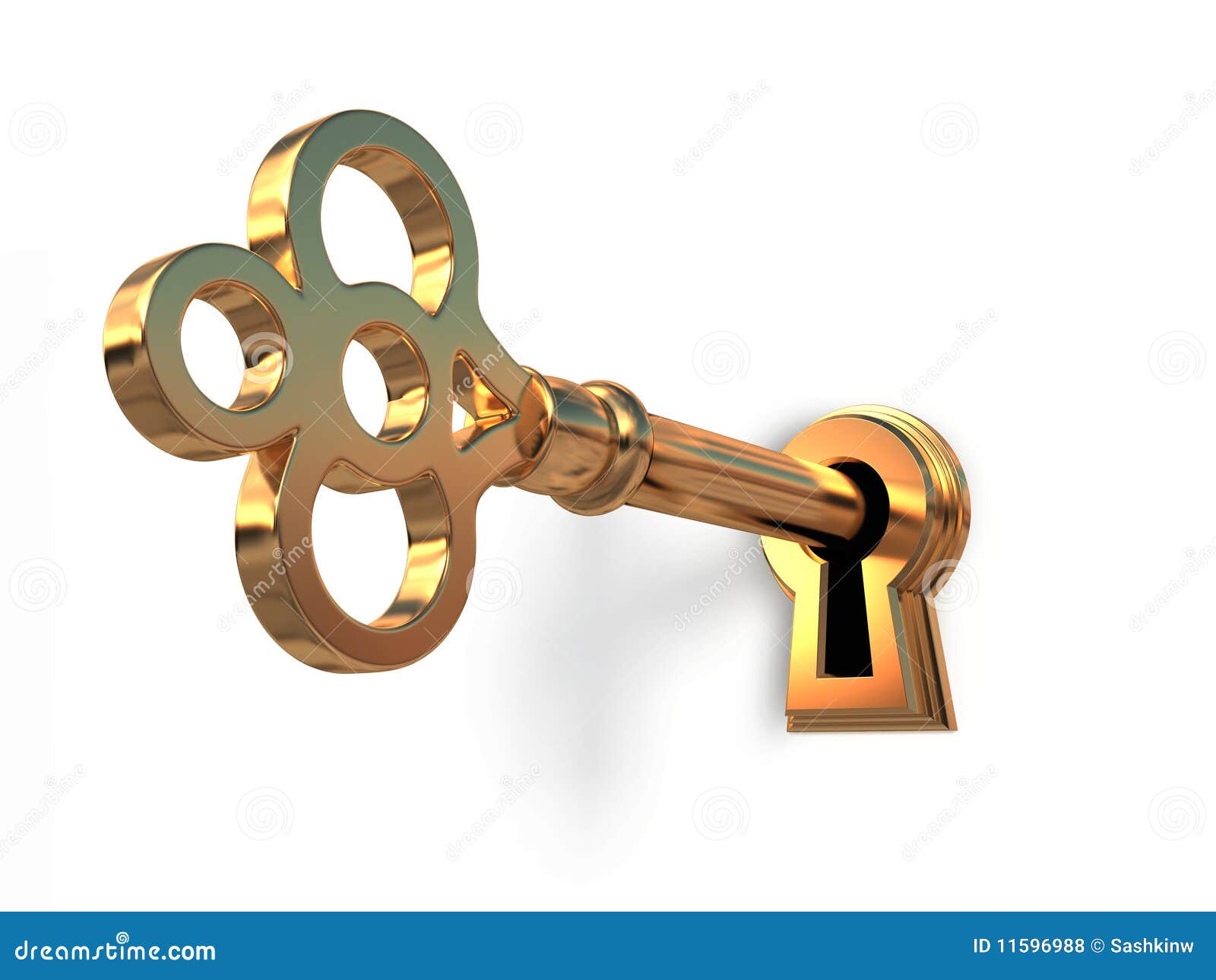 Chave Dourada No Buraco Da Fechadura Ilustração Stock - Ilustração de ...