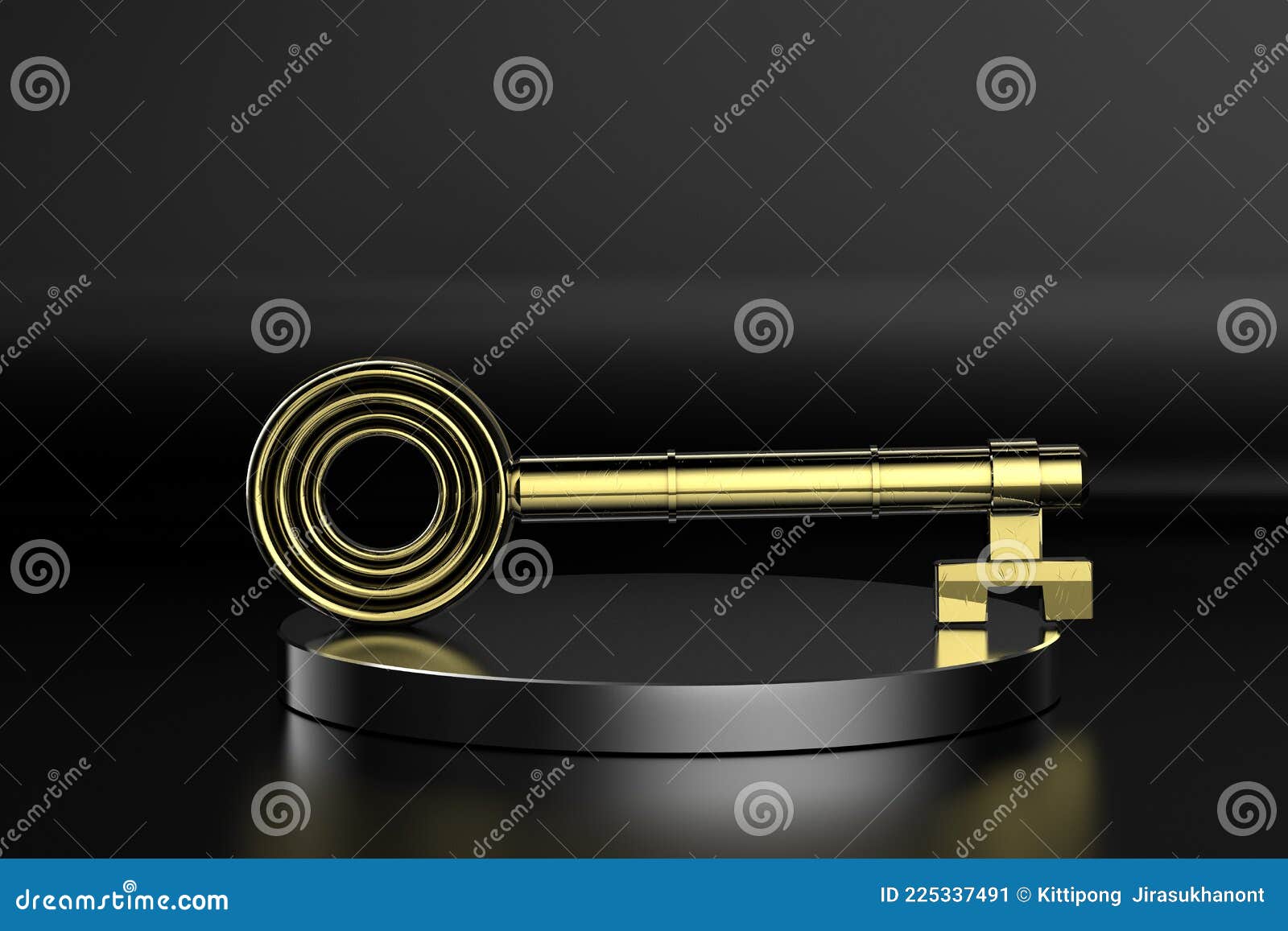 Chave Dourada Ou Chave De Sucesso Em Fundo Preto Ilustração Stock ...