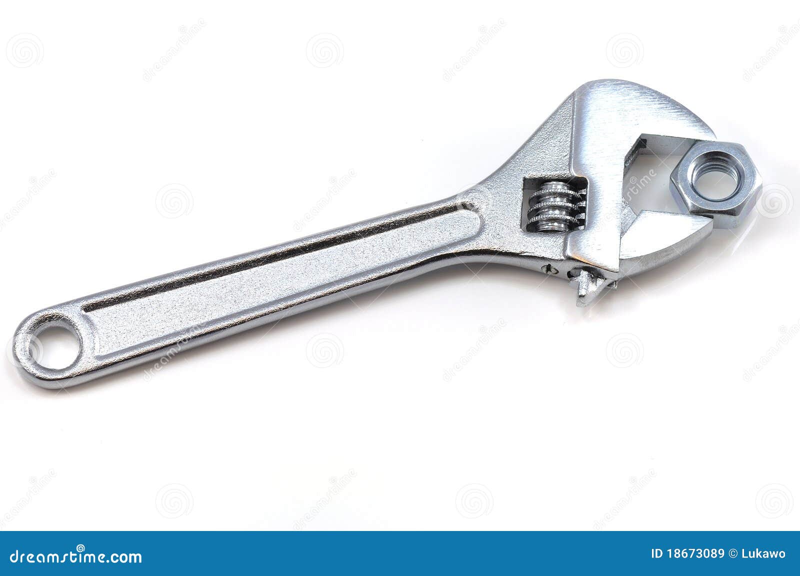 Chave francesa da porca imagem de stock. Imagem de melhoria - 18673089