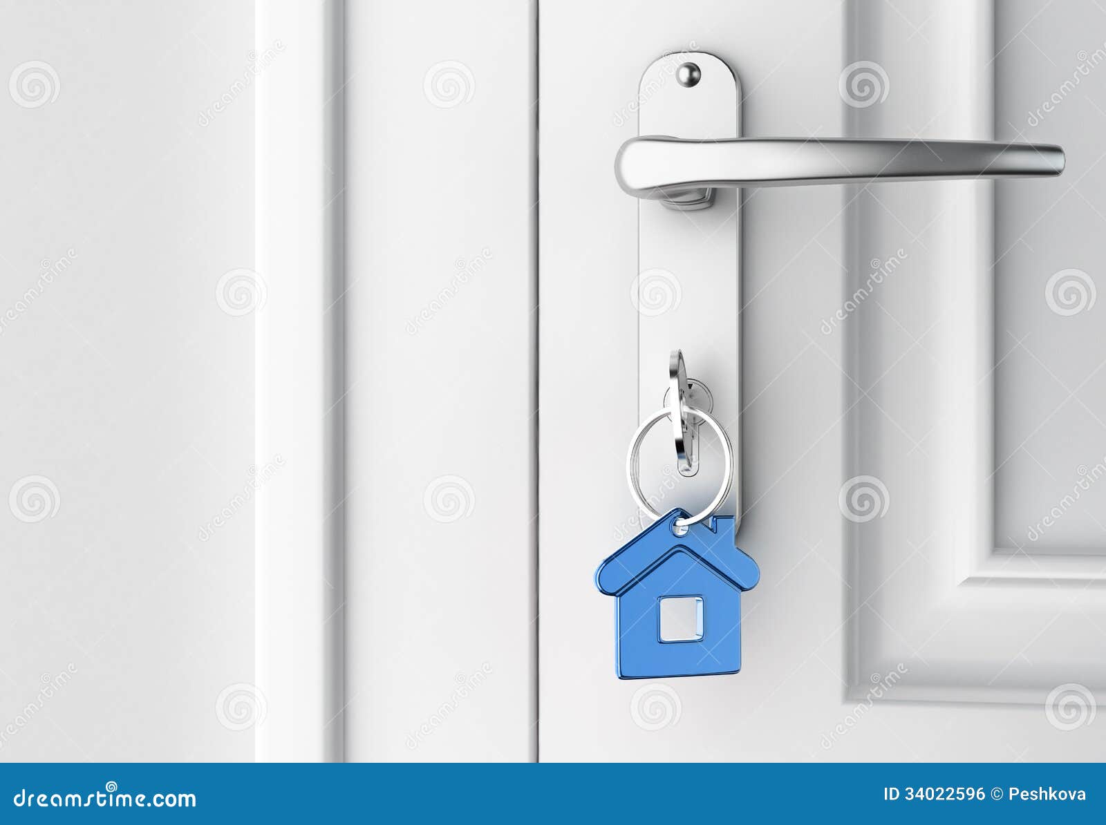 Chave na porta ilustração stock. Ilustração de interior - 34022596