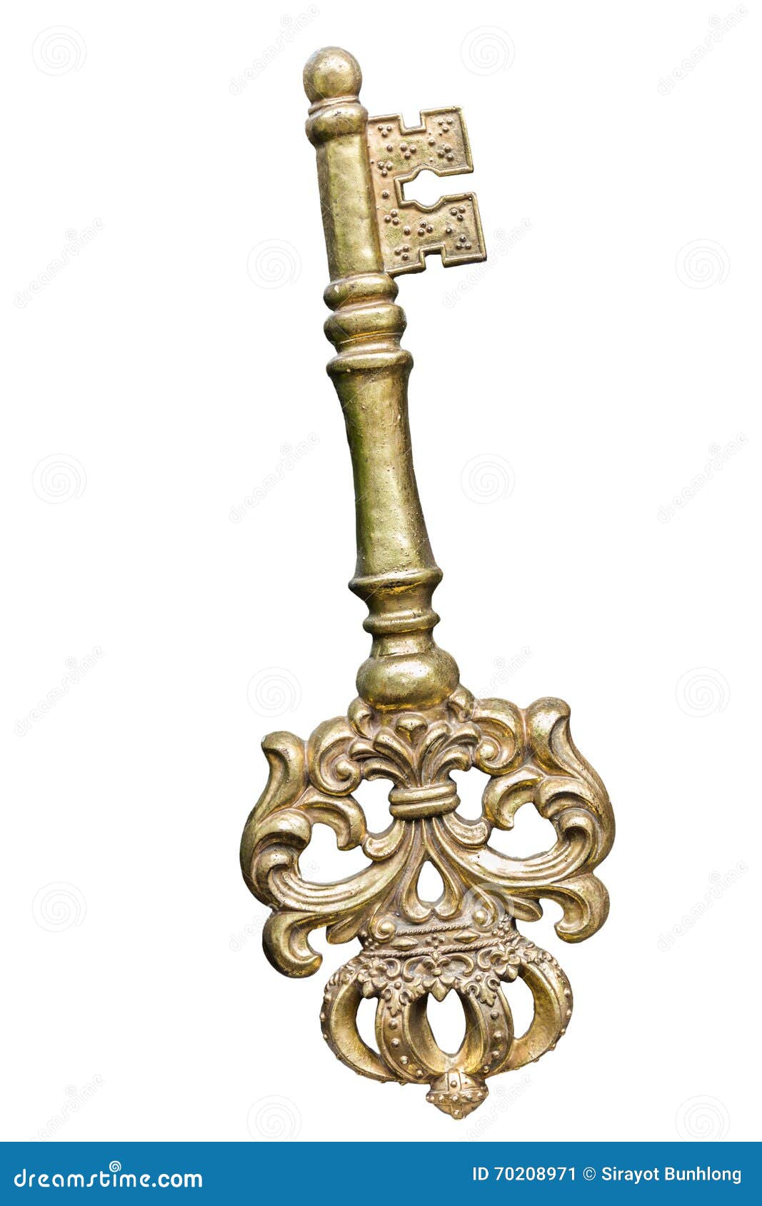 Chave Velha Isolada No Fundo Branco Trajeto De Grampeamento Imagem de ...