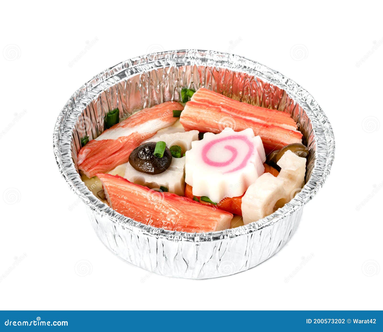 Chawan-mushi in Der Aluminiumfolieschale Oder Eivanillepudding Isoliert ...