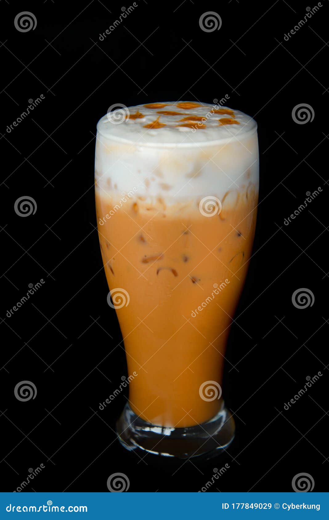 Chayen or Thai Tea on Black Background Stock Image - Image of style ...