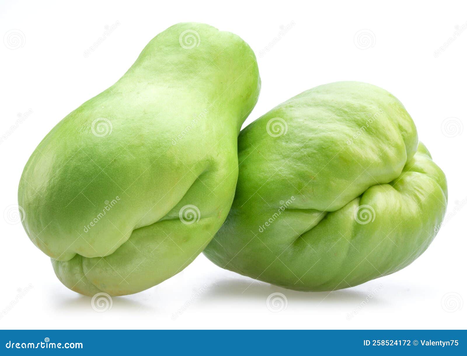 Chayote Fruits Isolated on White Background Stock Photo - Image of ...