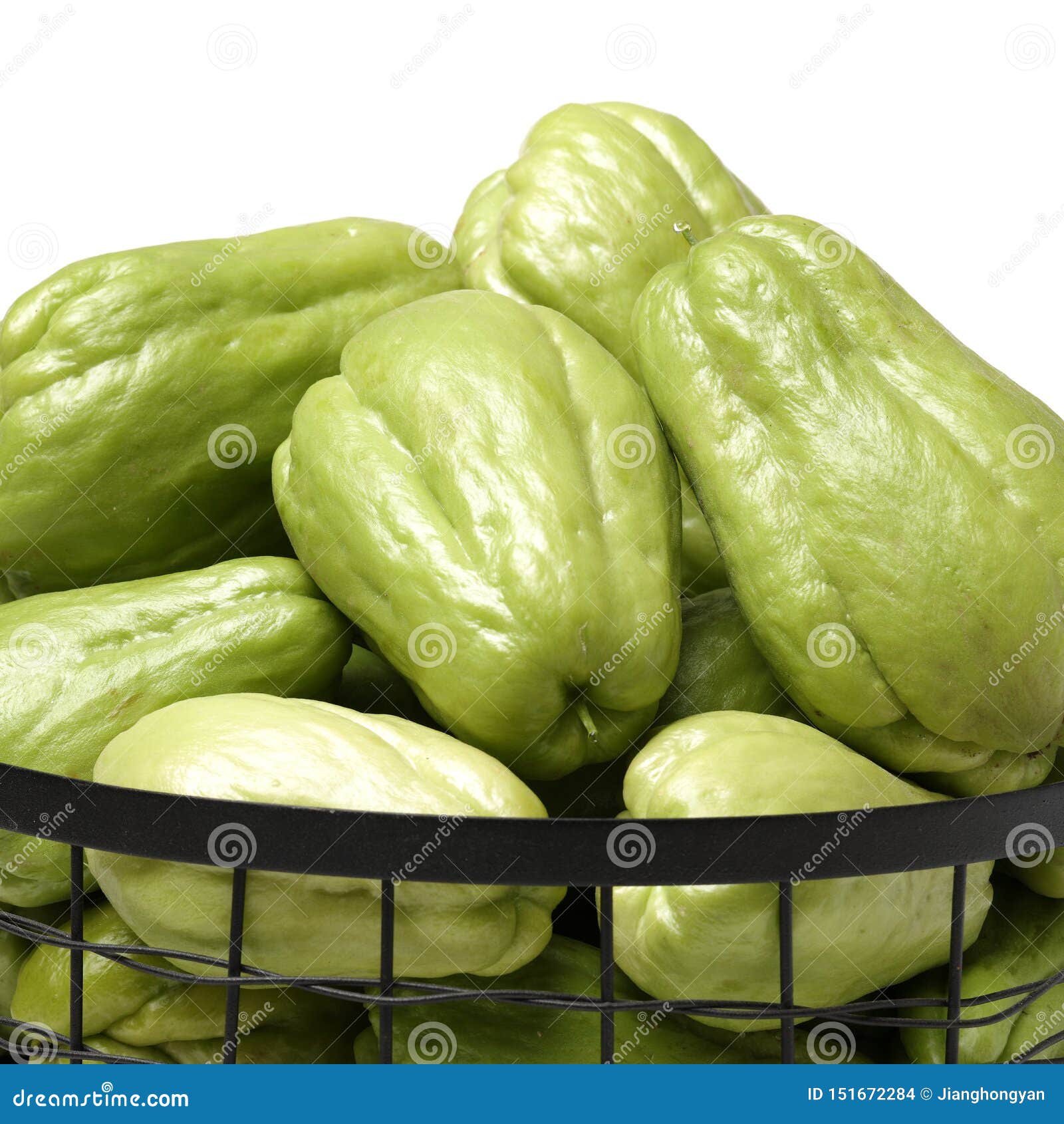 Chayote on White Background Stock Photo - Image of food, mirliton ...