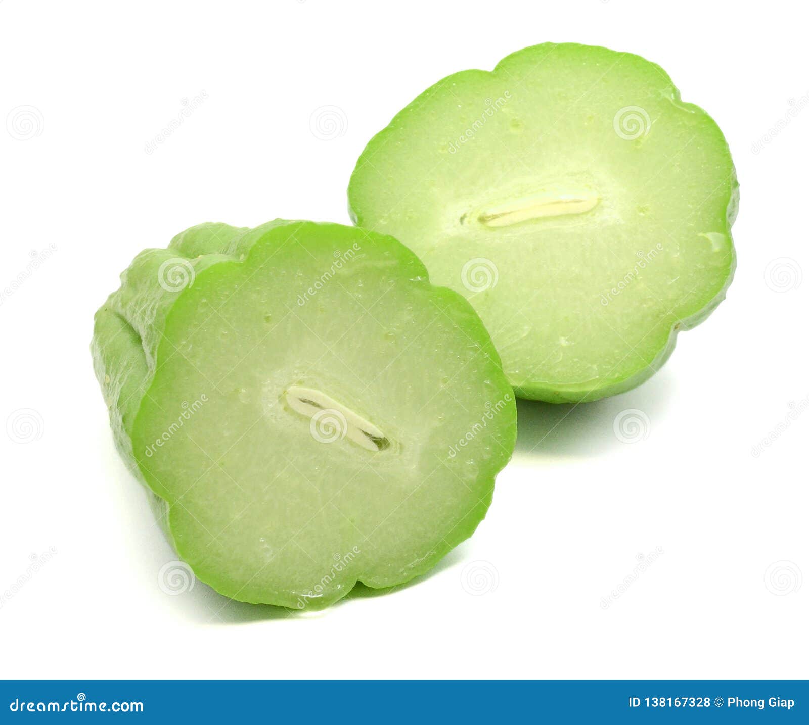 Chayotes Isolated on White Background. Stock Photo - Image of squash ...