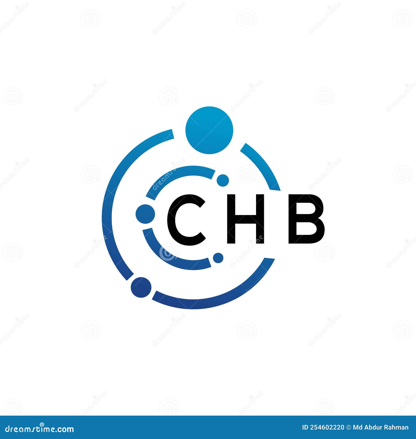 CHB Letter Logo Design on White Background. CHB Creative Initials ...