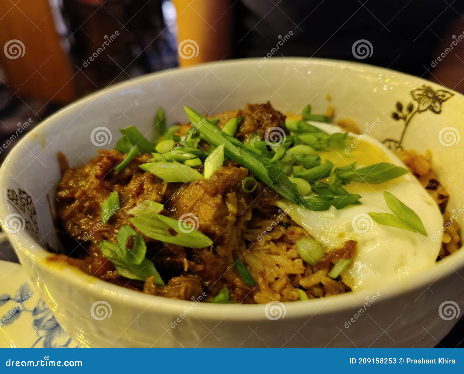 Chciken fried rice stock image. Image of rice, chciken - 209158253